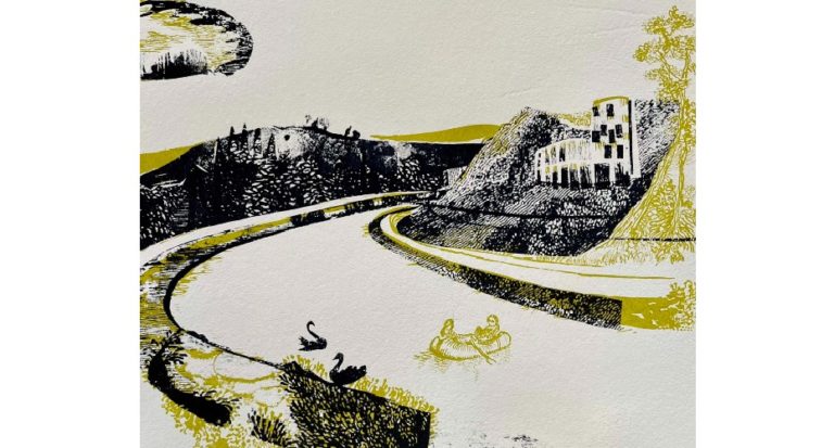 Captivating new wallpaper commission blends modern day scenes of Exeter ...