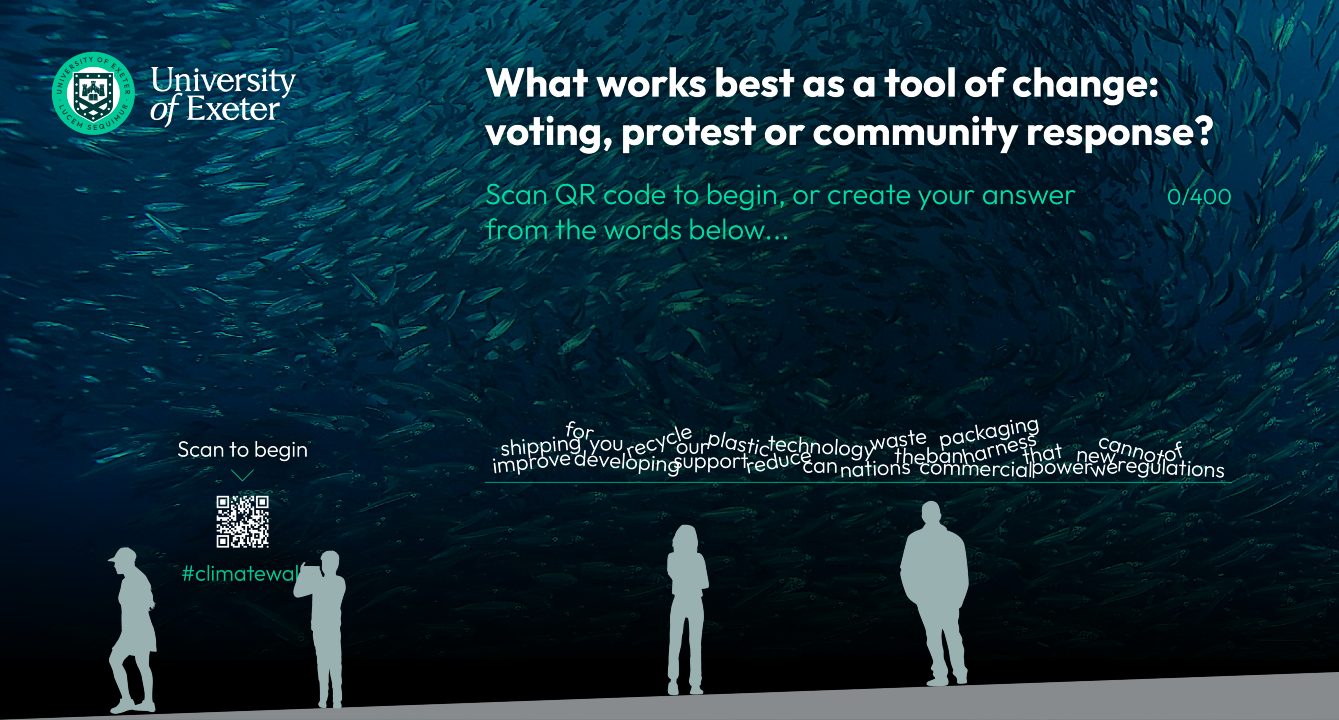 Climate Wall art projection at the University of Exeter to explore how ...